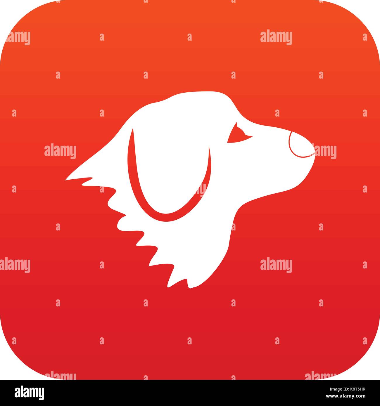 Retriever dog icon digital red Stock Vector Image & Art - Alamy