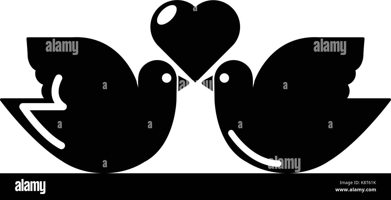 Two doves heart Stock Vector Images - Alamy