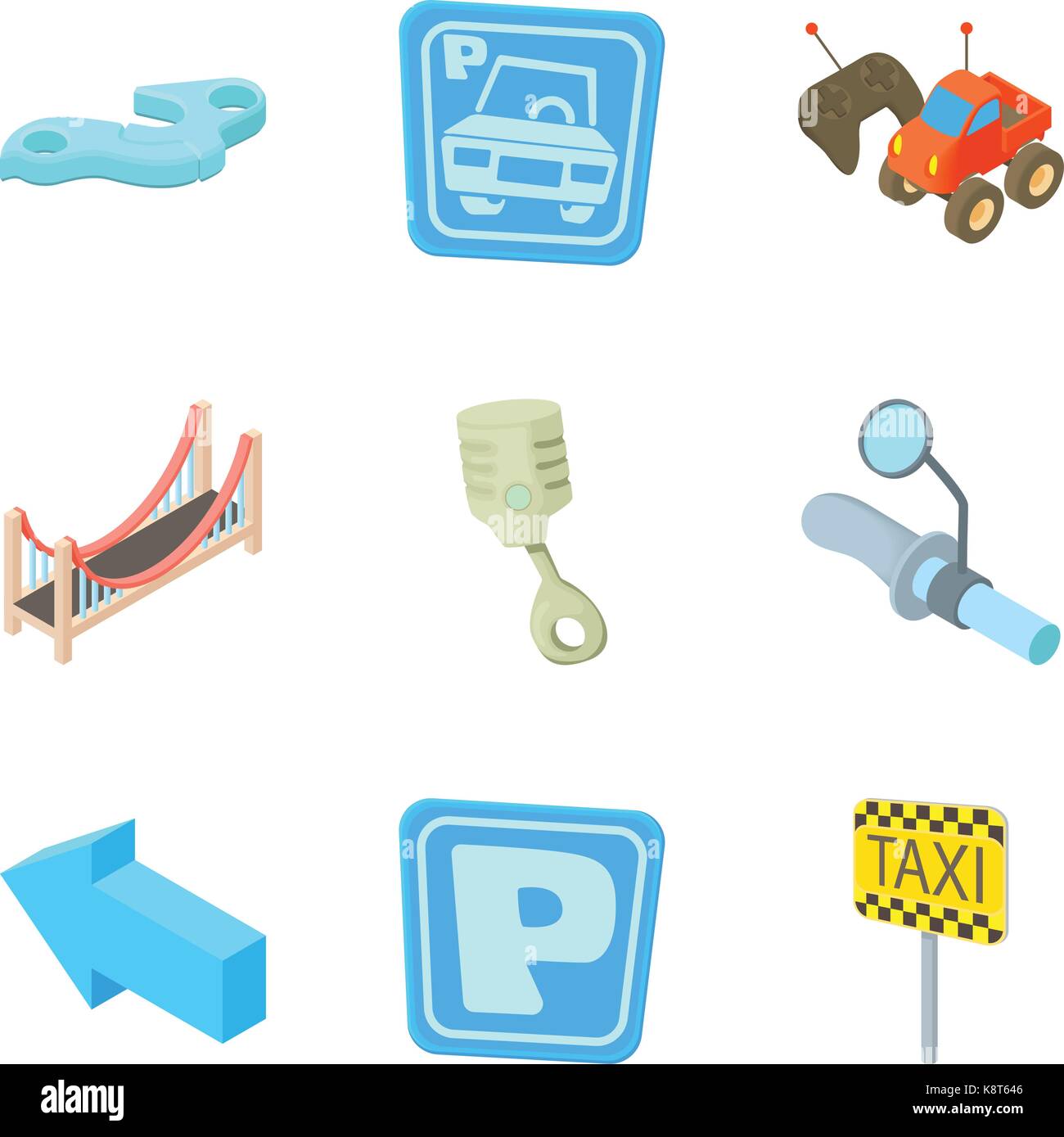 Road sign icons set, cartoon style Stock Vector Image & Art - Alamy