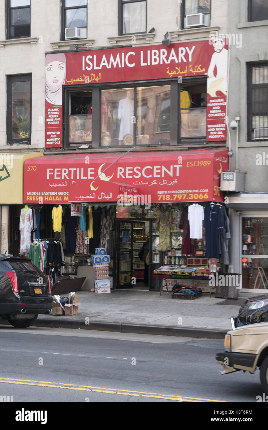 Stores storefront residential neighborhood brooklyn hi-res stock ...