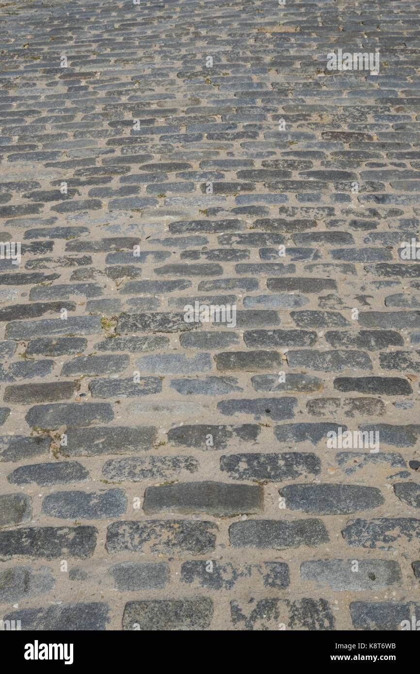 Section of a cobblestone drive near the beach in Riverhead, Long Island ...