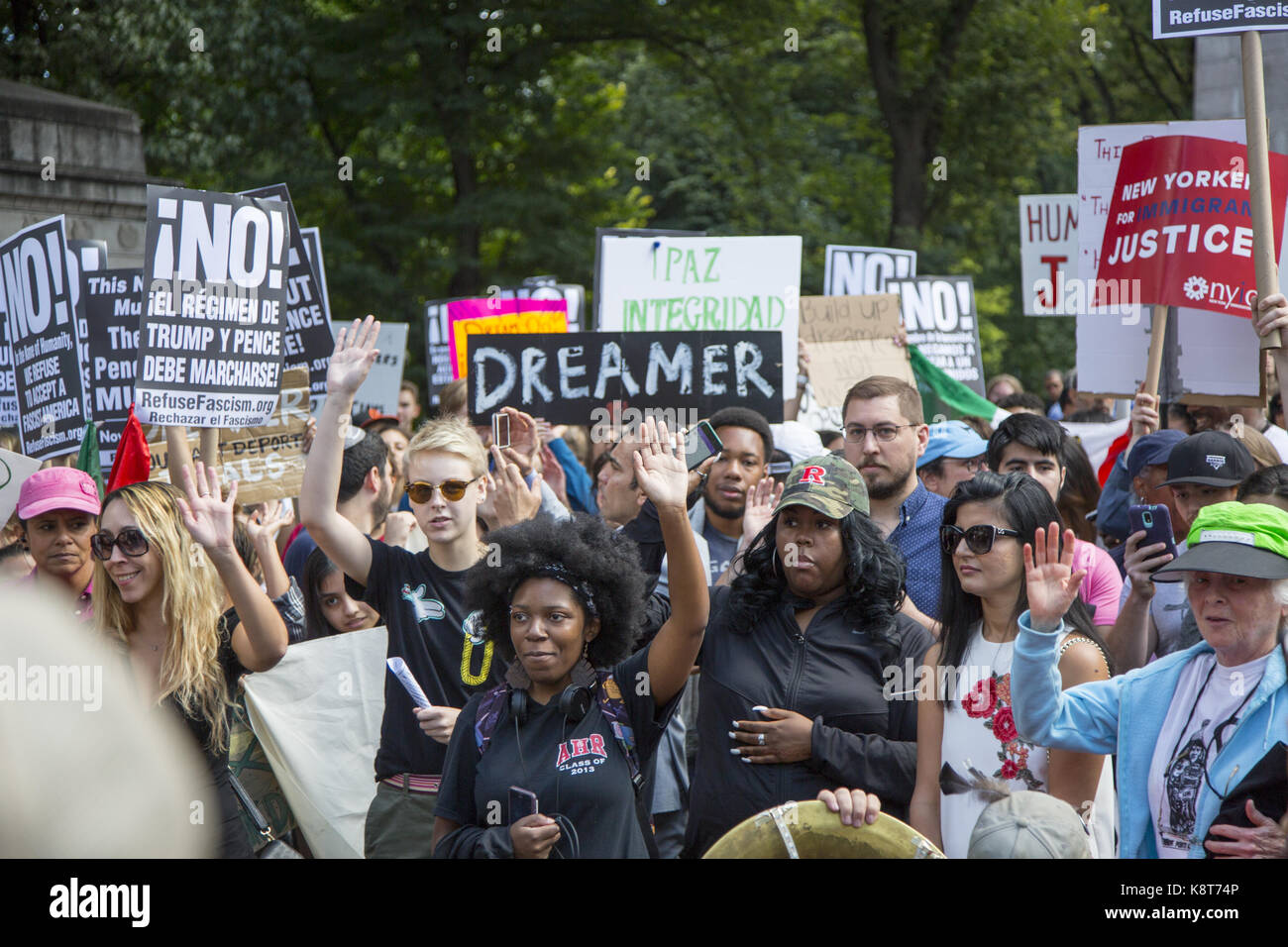 A large demonstration takes place against the Trump Administration's ...