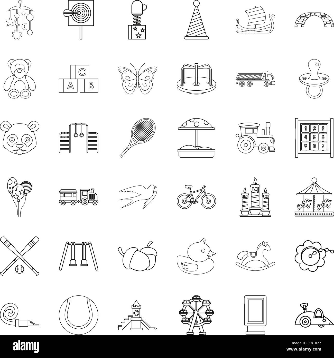 Swing icons set, outline style Stock Vector Image & Art - Alamy