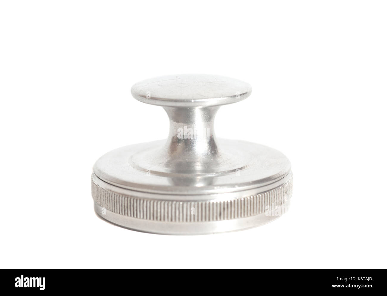 Old metal silver stamp isolated on white background Stock Photo - Alamy