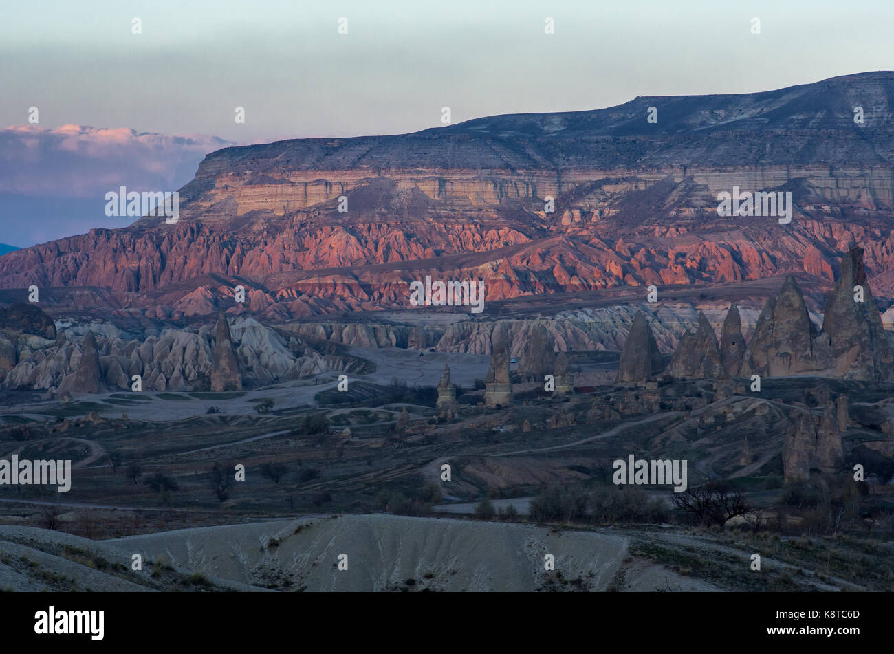 Pink valley in the mountains of Cappadocia, Turkey Stock Photo - Alamy
