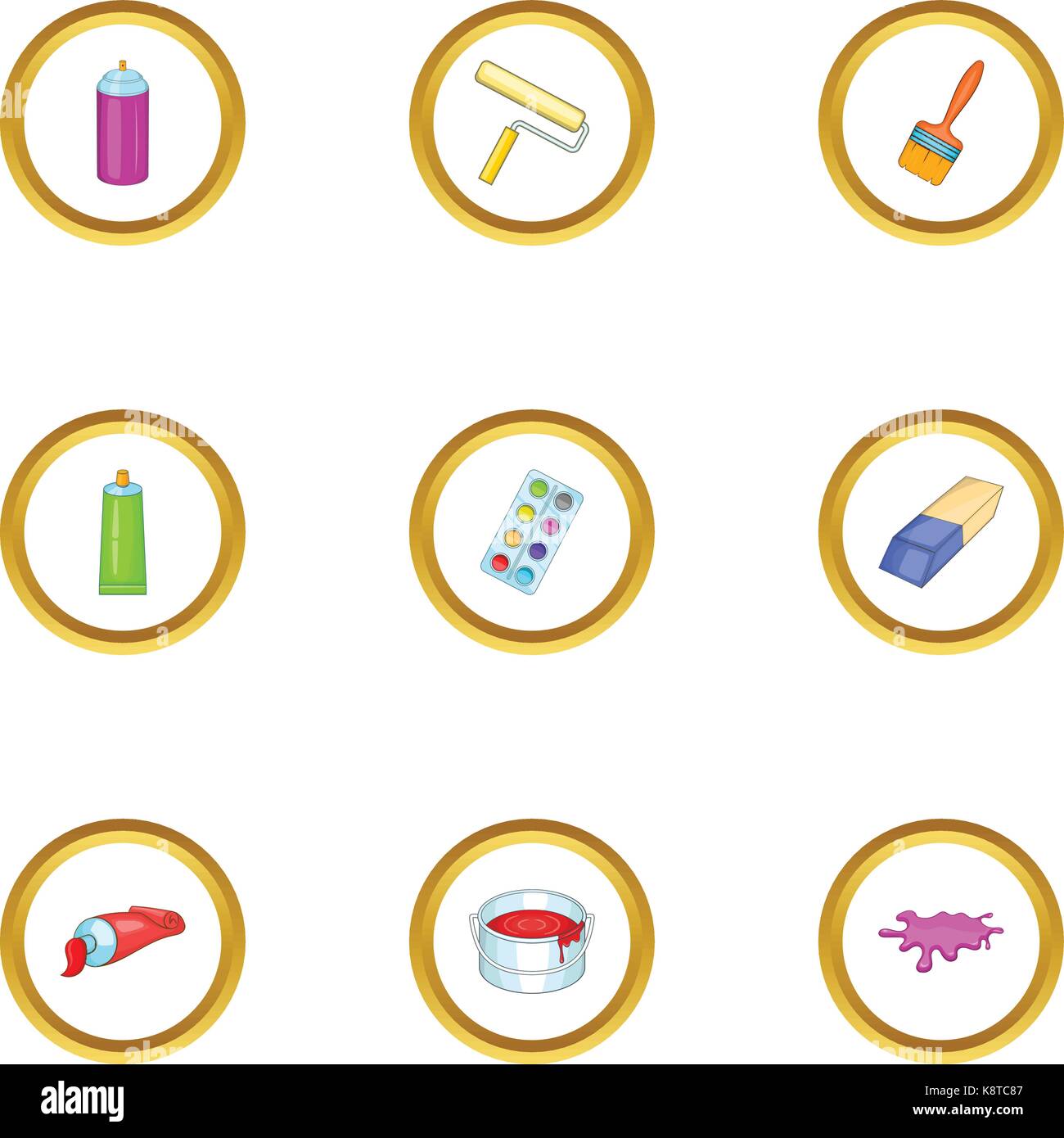 Drawing tools icons set, cartoon style Stock Vector Image & Art - Alamy