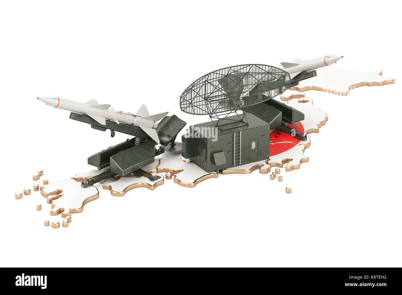 Japanese missile defence system concept, 3D rendering Stock Photo - Alamy