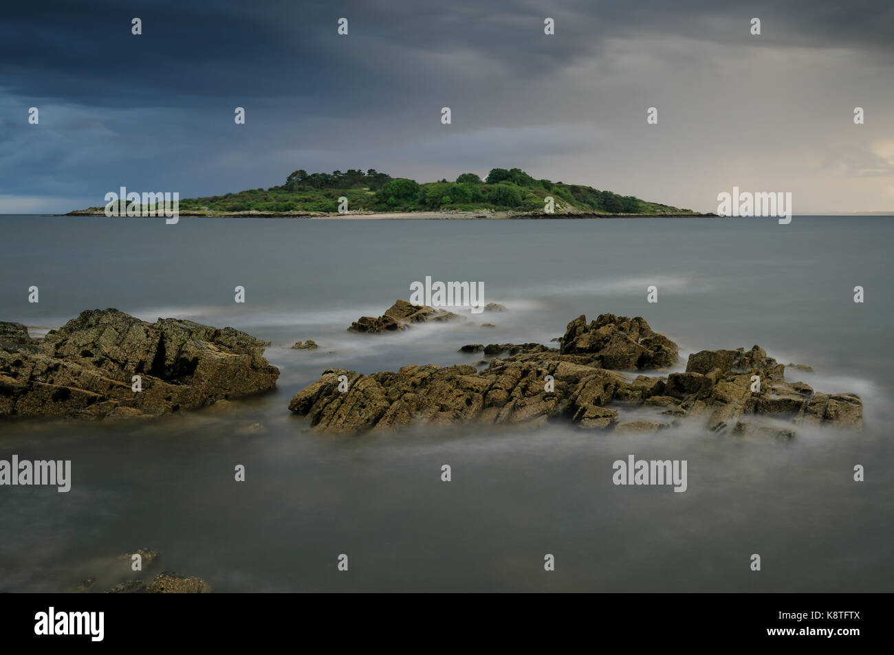 Ardwall Island from Carrick shore on the North Solway at the entrance ...