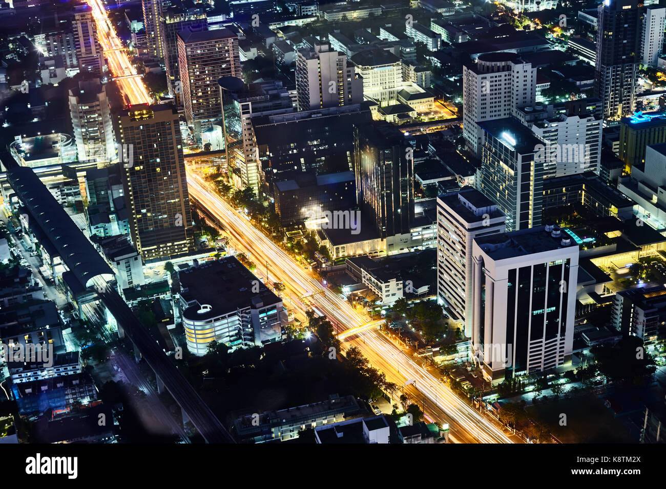 Night Bangkok cityscape. Top view Stock Photo - Alamy