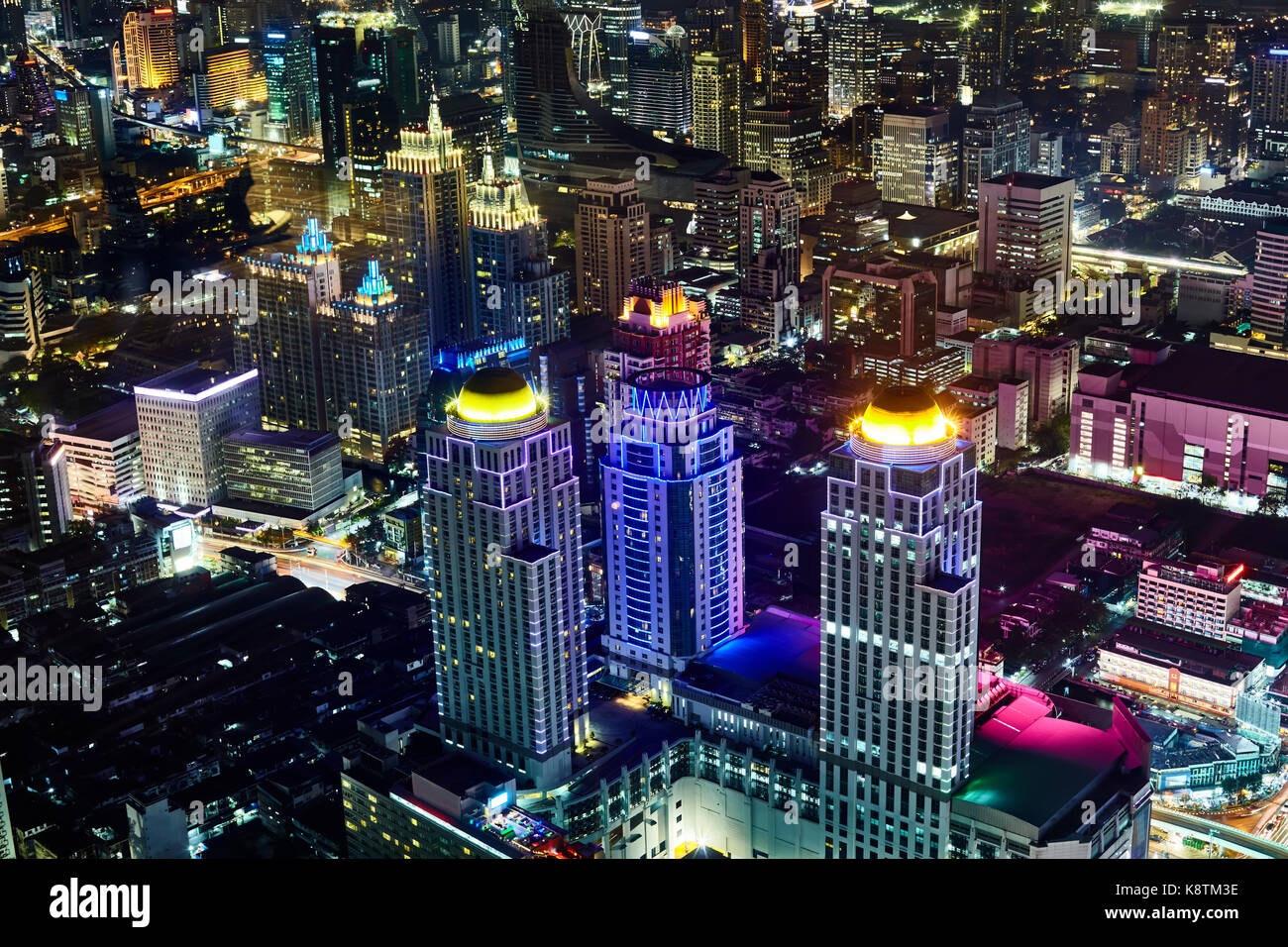 Night Bangkok cityscape. Top view Stock Photo - Alamy
