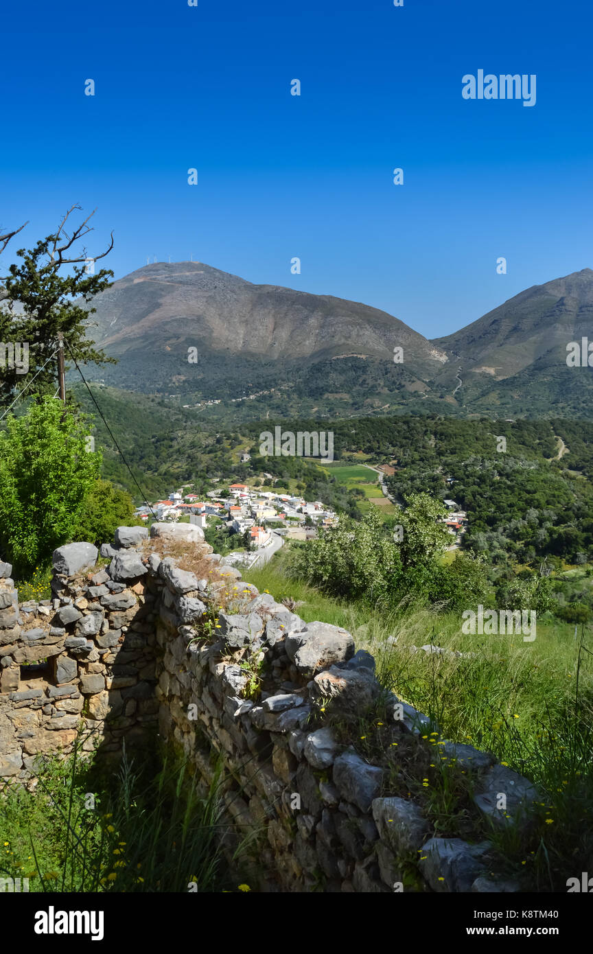 View of the green countryside of the island of Crete in Greece Stock ...