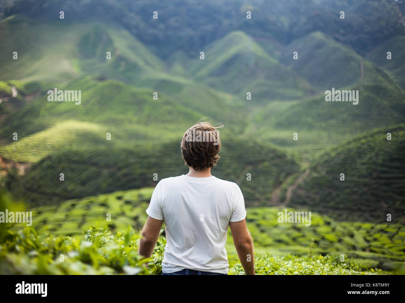 freedom young man in mountains Stock Photo - Alamy