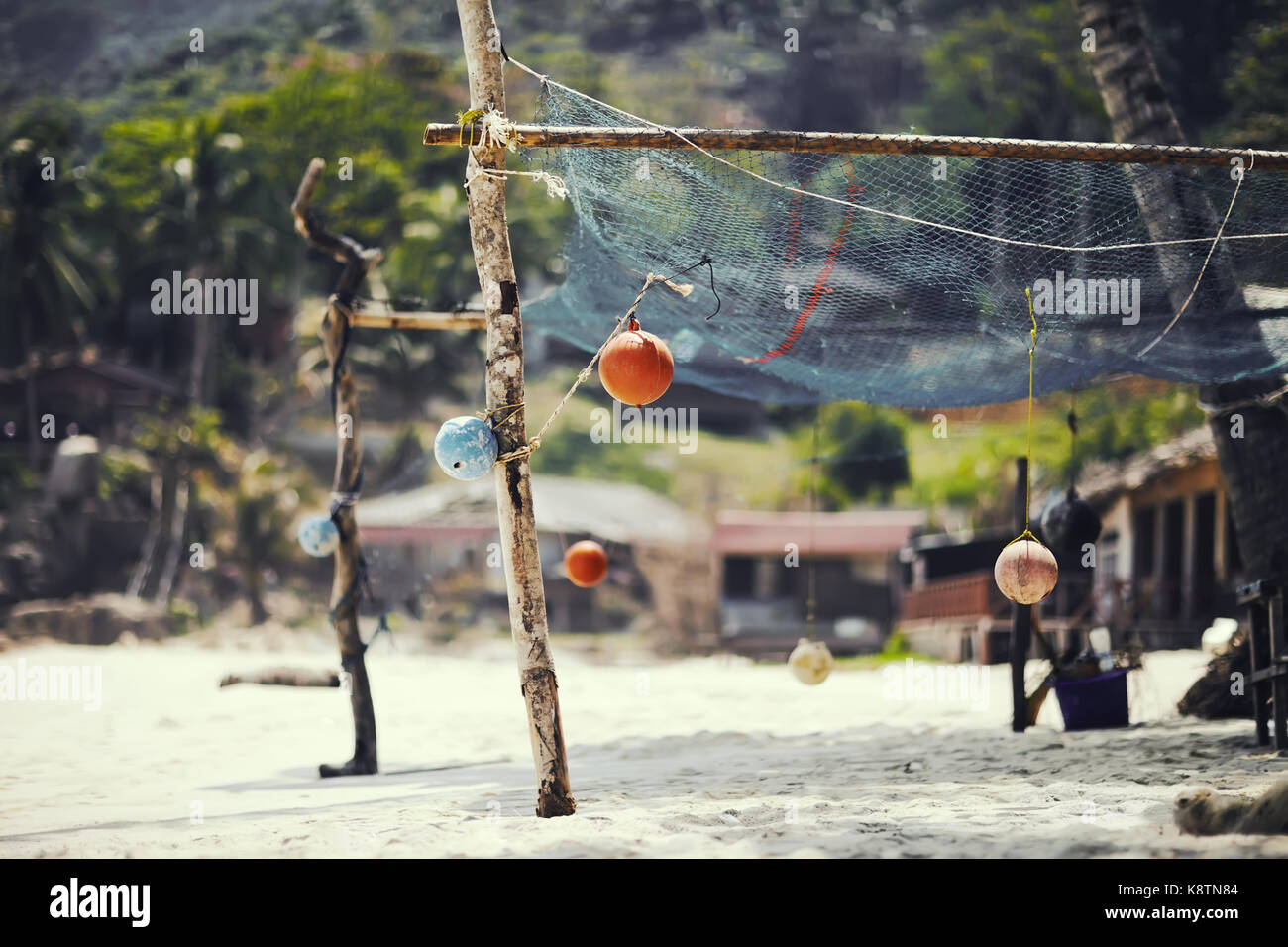 fishing net on the beach Stock Photo - Alamy