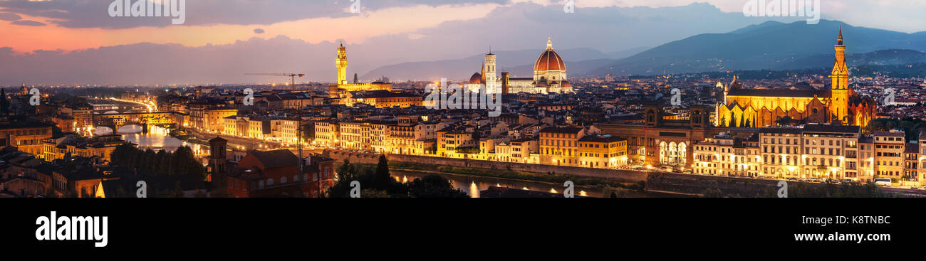 Evening panorama of Florence city skyline. Italy Stock Photo - Alamy