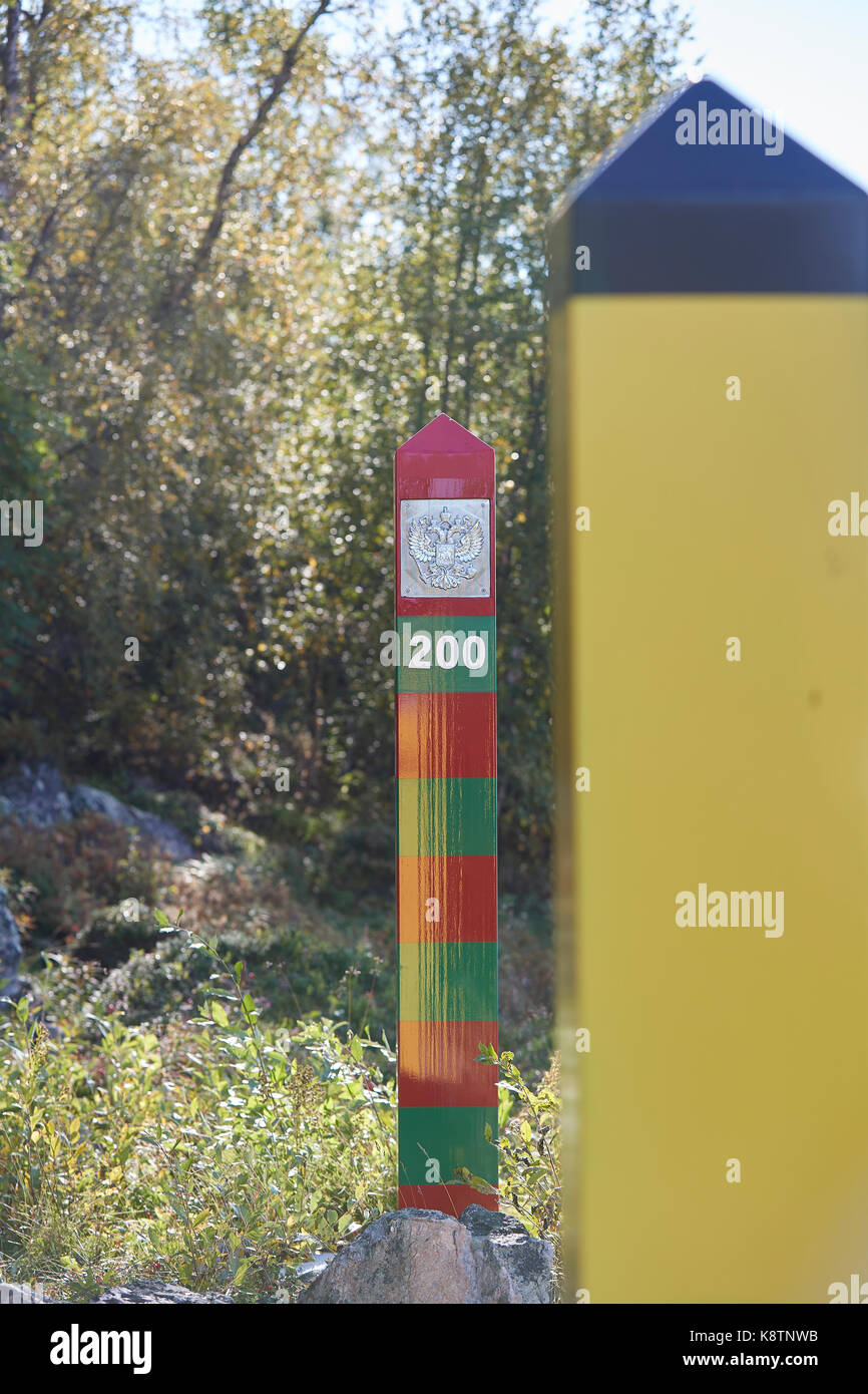 Russian–Norwegian Border, On The Pasvikelva River. The Norwegian ...