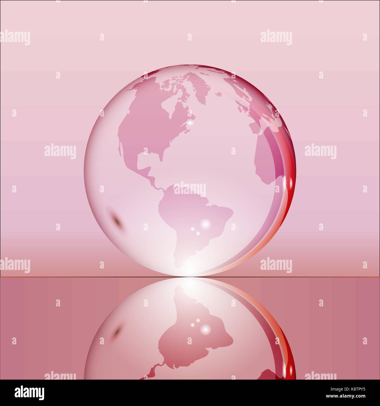 Pink shining transparent earth globe Stock Vector Image & Art - Alamy