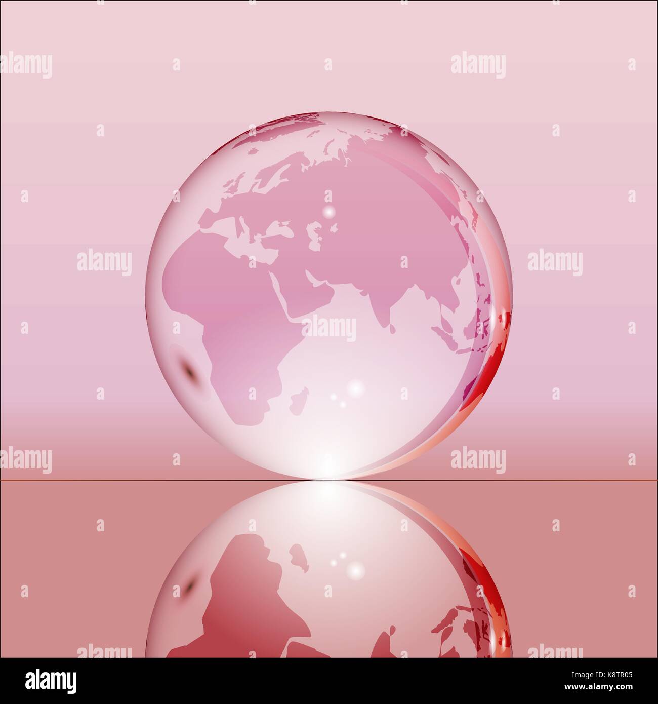 Pink shining transparent earth globe Stock Vector Image & Art - Alamy
