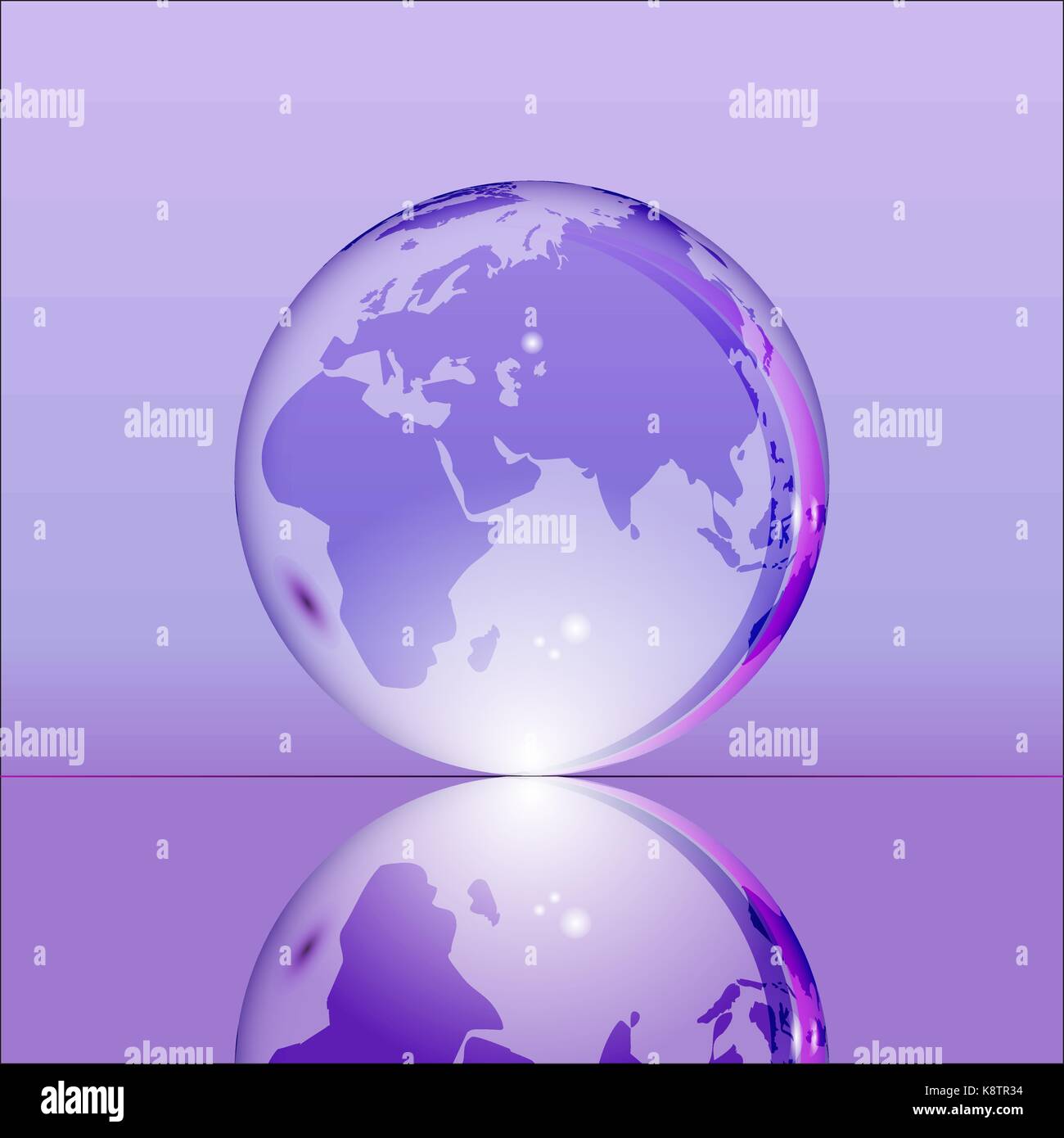 Purple shining transparent earth globe Stock Vector Image & Art - Alamy