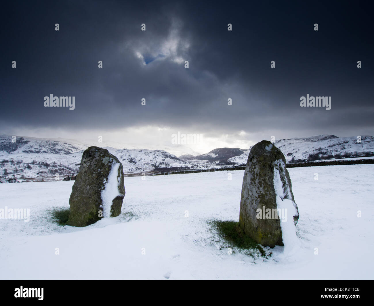 Castlerigg Stone Circle in the snow Stock Photo - Alamy