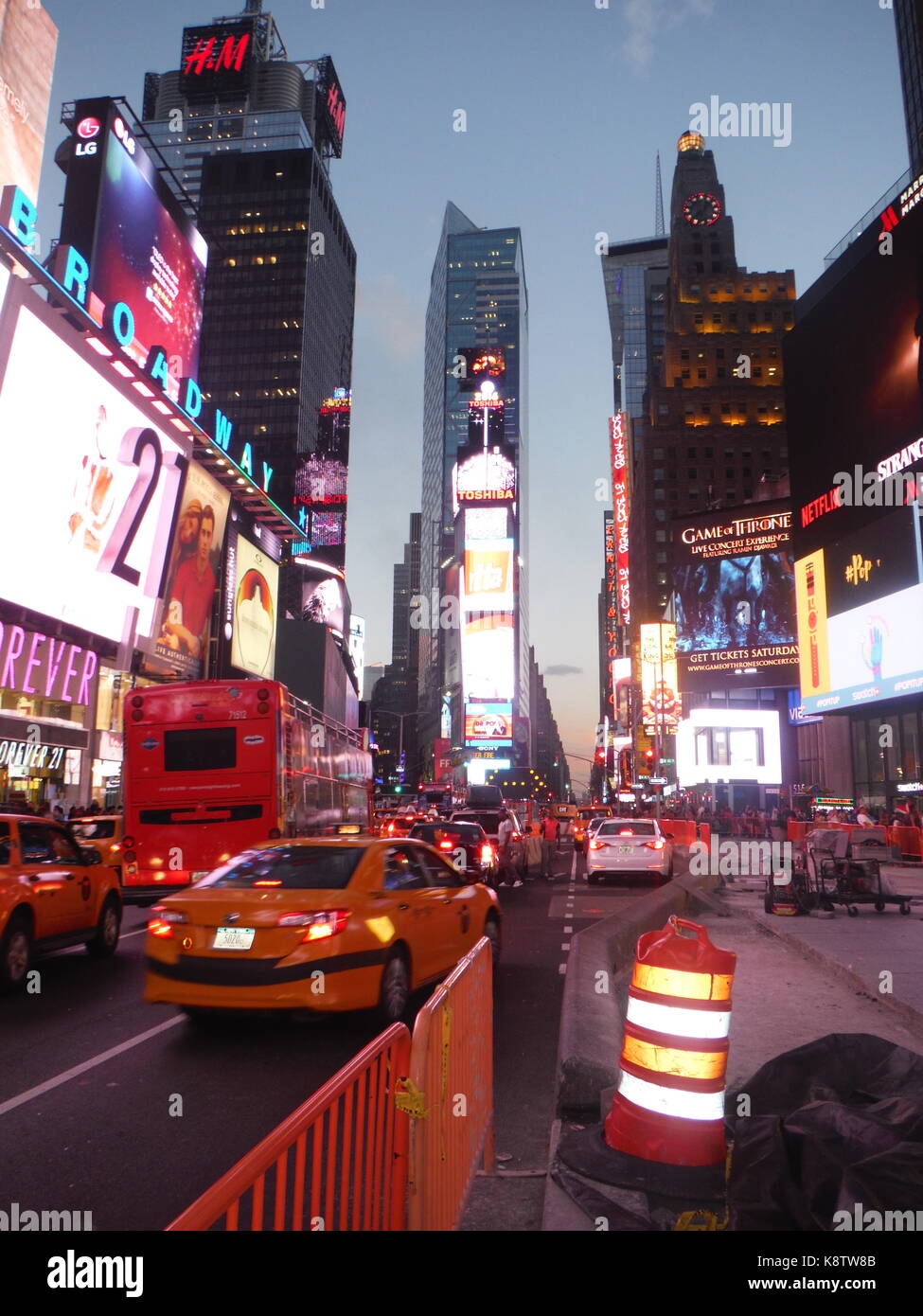 Sunset in Times Square Stock Photo - Alamy