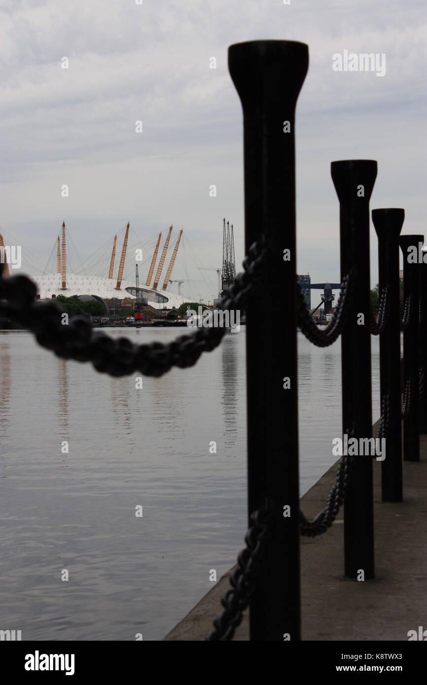 South Quay overlooking the O2 Arena Stock Photo - Alamy