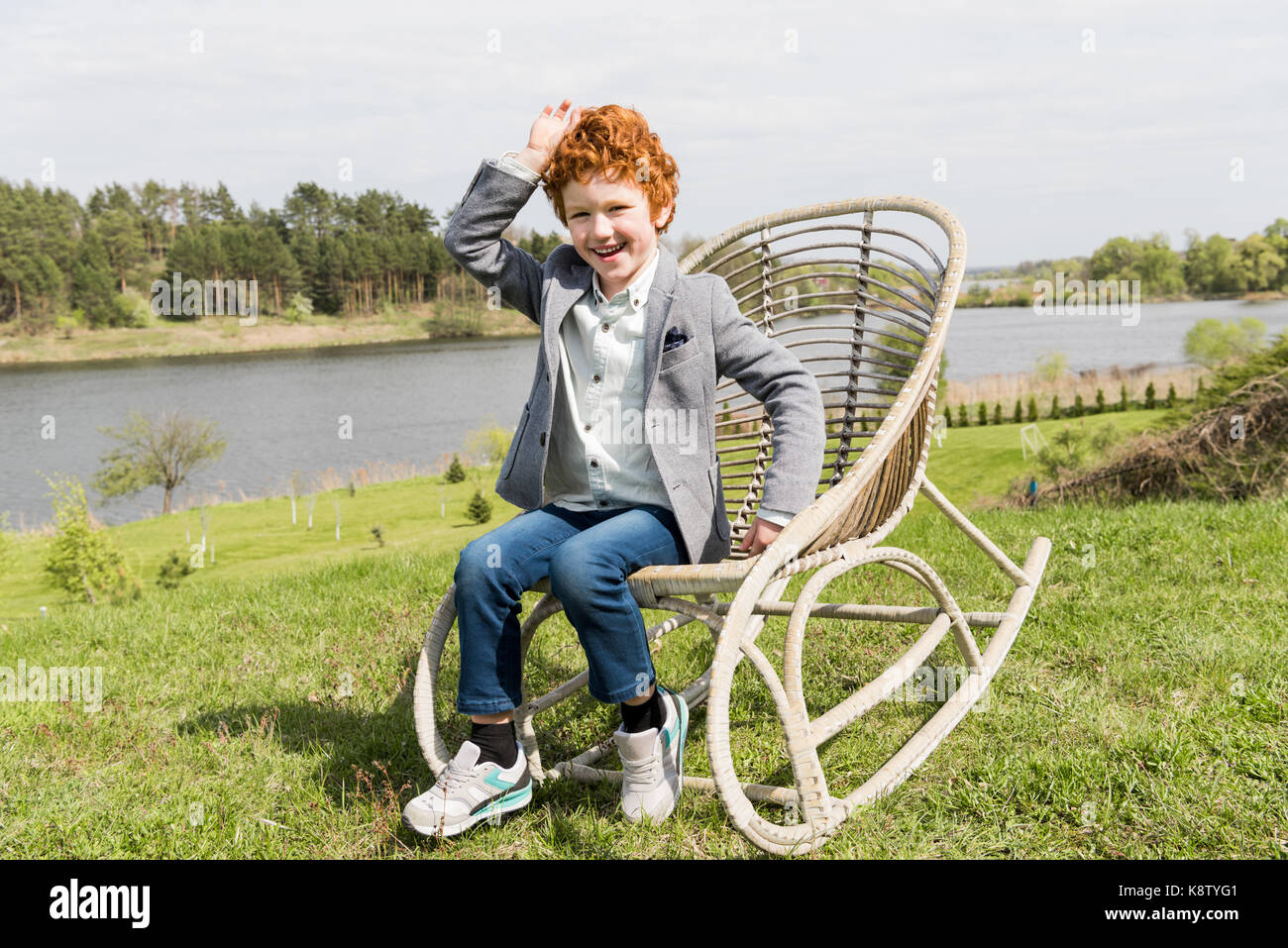 child in rocking chair Stock Photo - Alamy