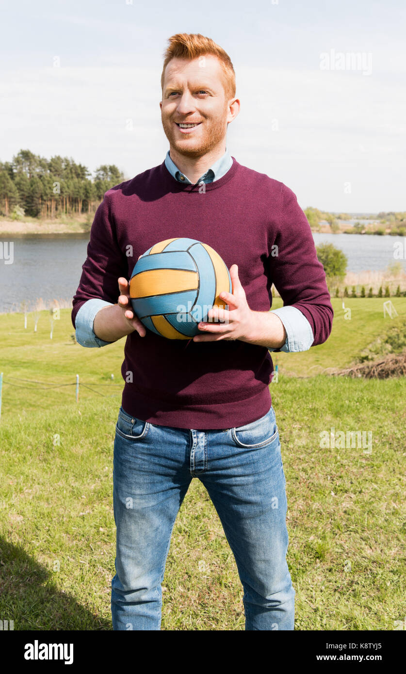 handsome man with ball Stock Photo - Alamy