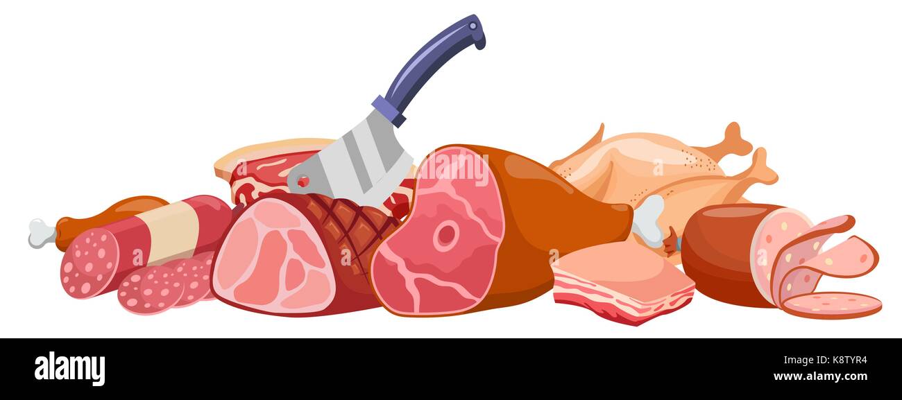 Meat banner vector. Fresh meat banner Stock Vector Image & Art - Alamy