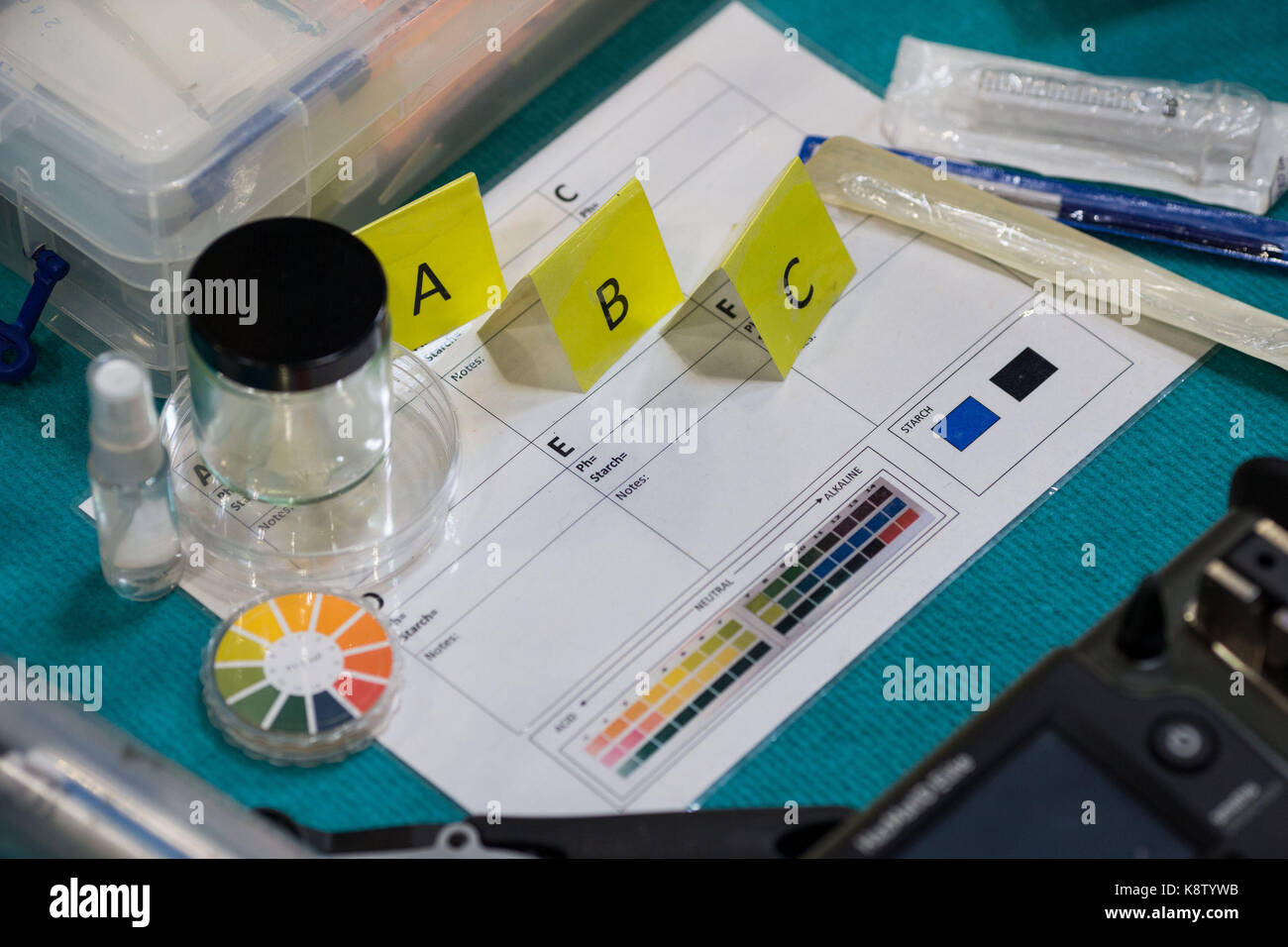 An acid testing set carried by the British Transport Police, during the ...