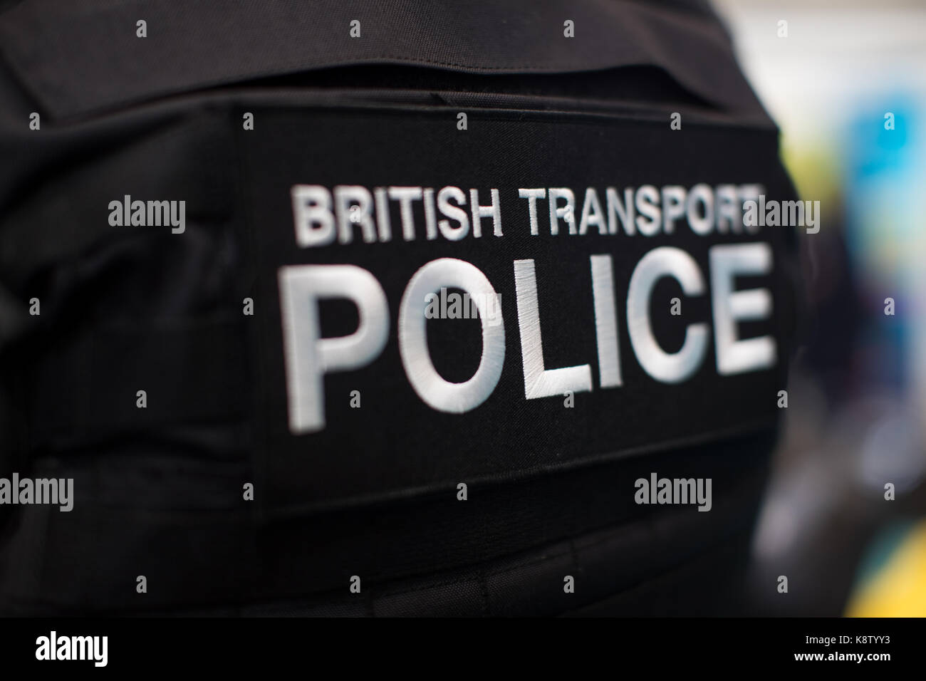 A British Transport Police badge on display during the Emergency ...