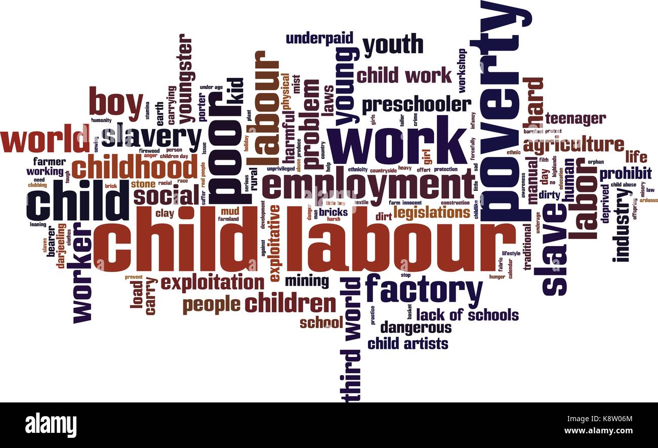 Child labour word cloud concept. Vector illustration Stock Vector Image ...