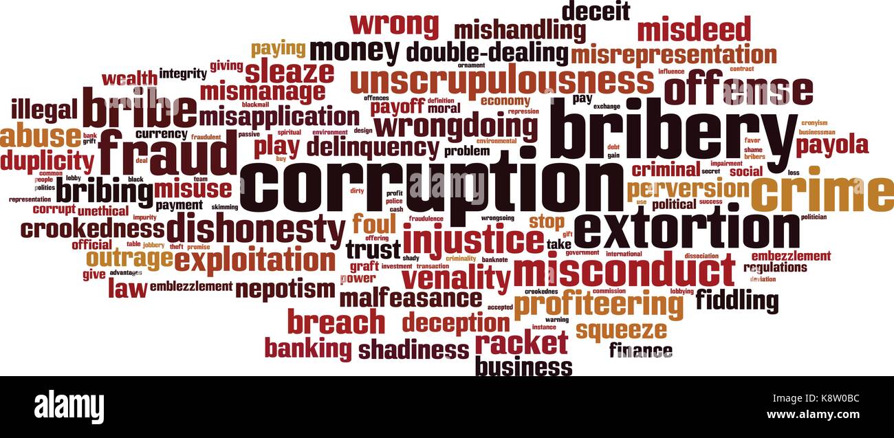 Corruption word cloud concept. Vector illustration Stock Vector Image ...