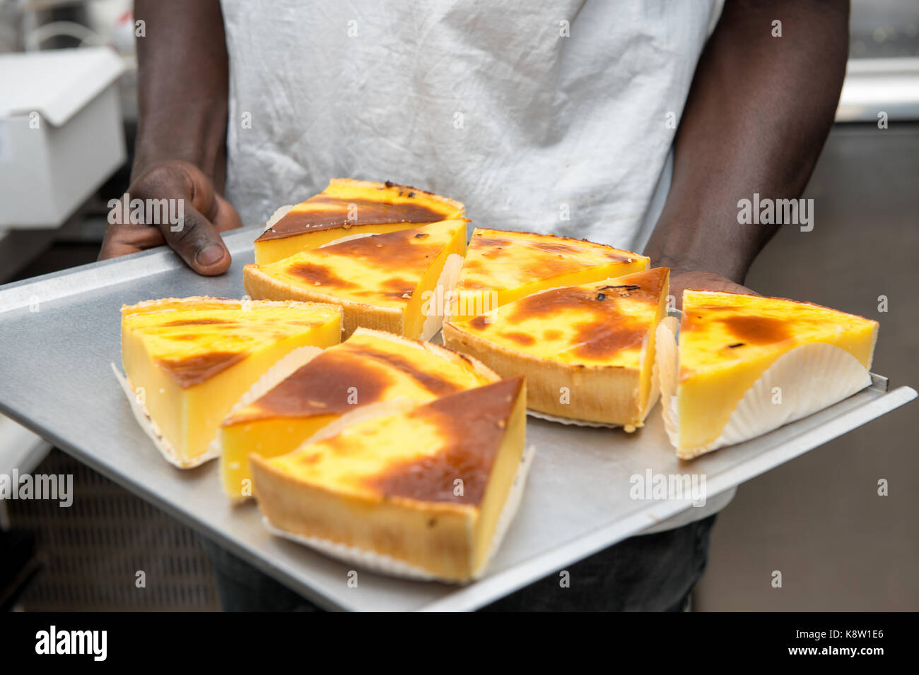 flan, french viennoiserie in the pastry shop Stock Photo - Alamy
