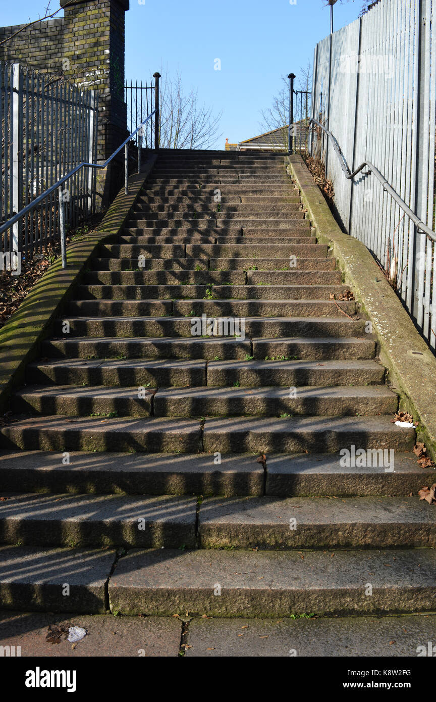 Stone stairs to alley Stock Photo - Alamy