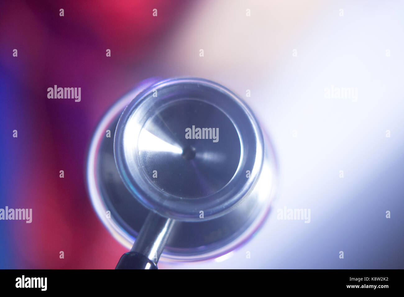 Medical doctors stethoscope to listen to heart rate and beat of patient ...