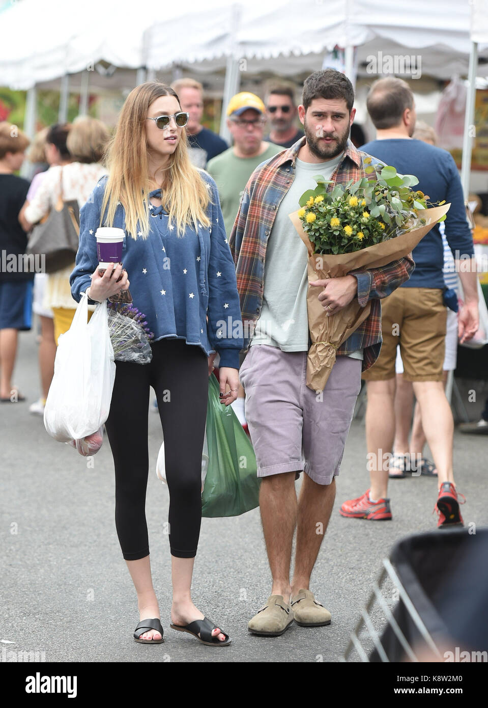 Whitney Port and her husband Tim Rosenman go to the Studio City Farmers ...