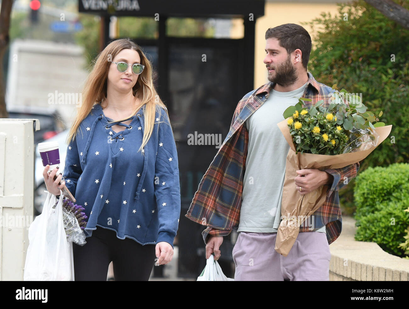 Whitney Port and her husband Tim Rosenman go to the Studio City Farmers ...