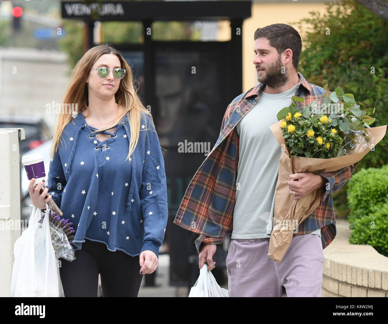 Whitney Port and her husband Tim Rosenman go to the Studio City Farmers ...
