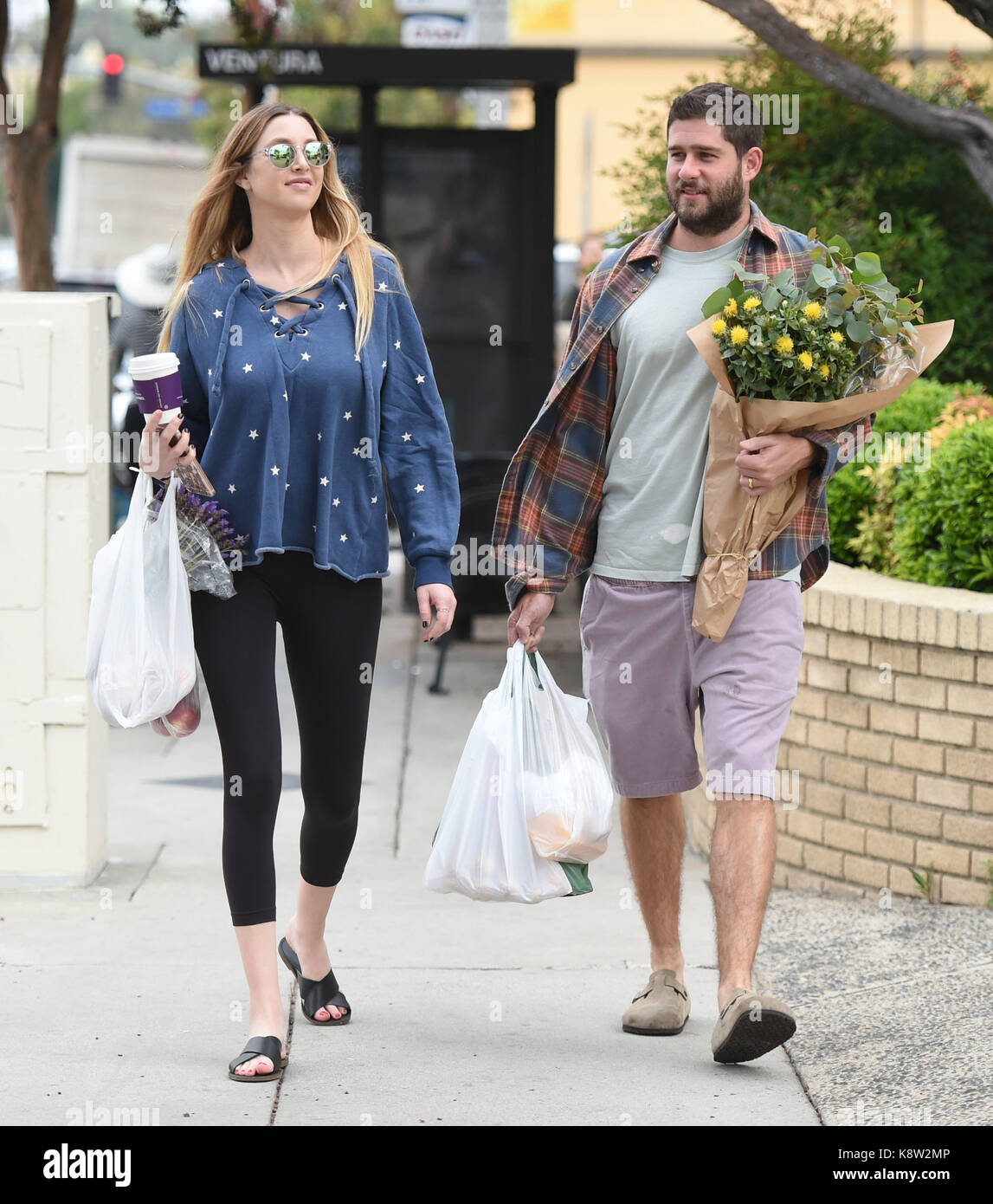 Whitney Port and her husband Tim Rosenman go to the Studio City Farmers ...