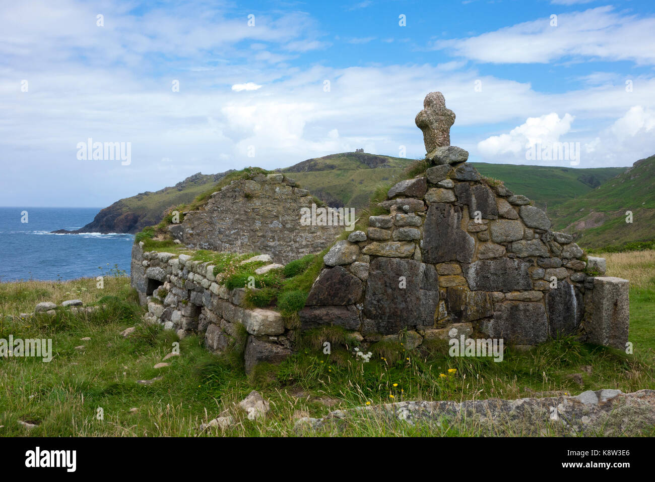 St Helen's Oratory, ruined chapel, Cape Cornwall Stock Photo - Alamy