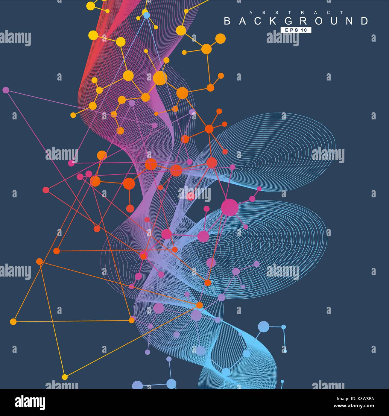 Structure molecule and communication. Dna, atom, neurons. Scientific ...