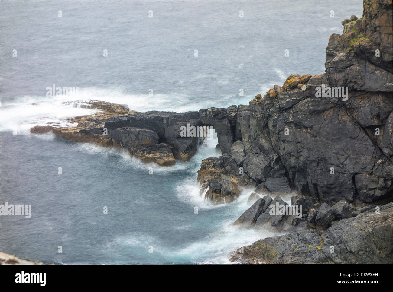 Natural, sea arch, Botallack cliffs Stock Photo - Alamy
