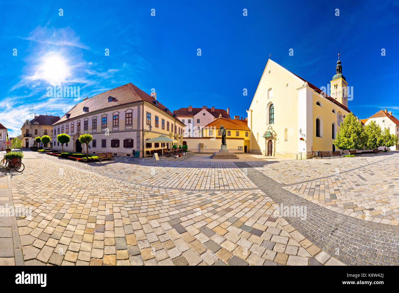 Baroque town of Varazdin square panoramic view, northern Croatia Stock ...