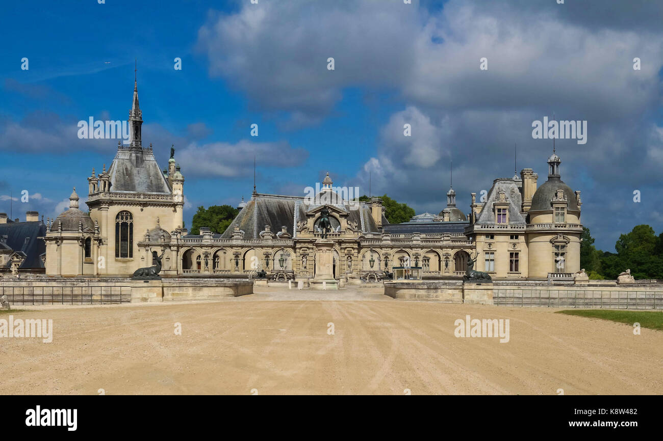 The castle of Chantilly is historical and architectural monument ...