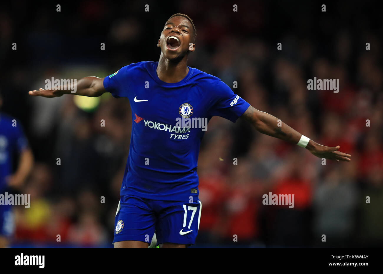 Chelsea's Charly Musonda celebrates scoring his side's third goal of ...