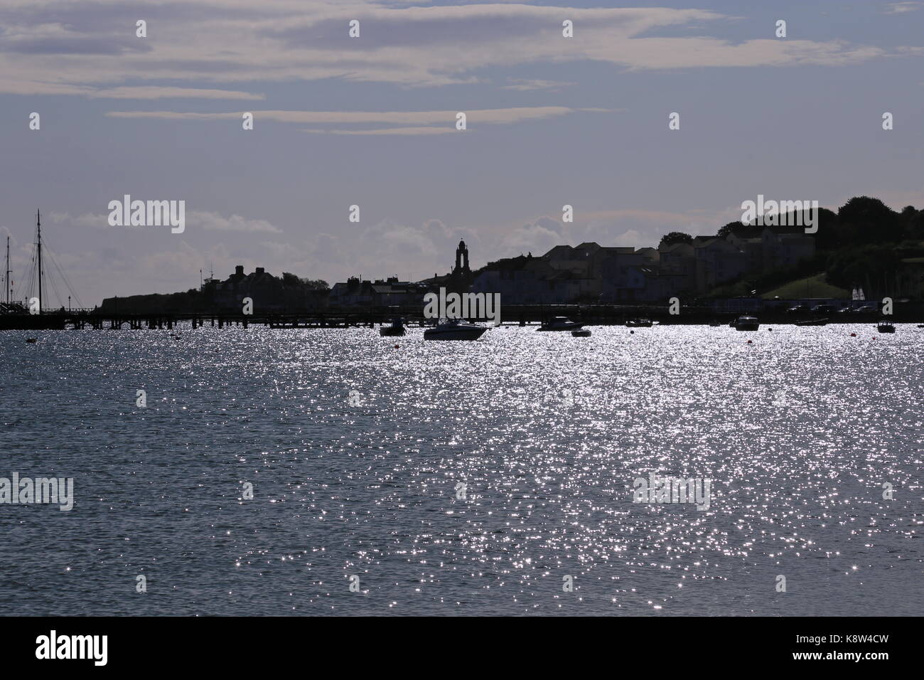 Sunrise over Swanage Bay and Peveril Point, Swanage, Isle of Purbeck ...