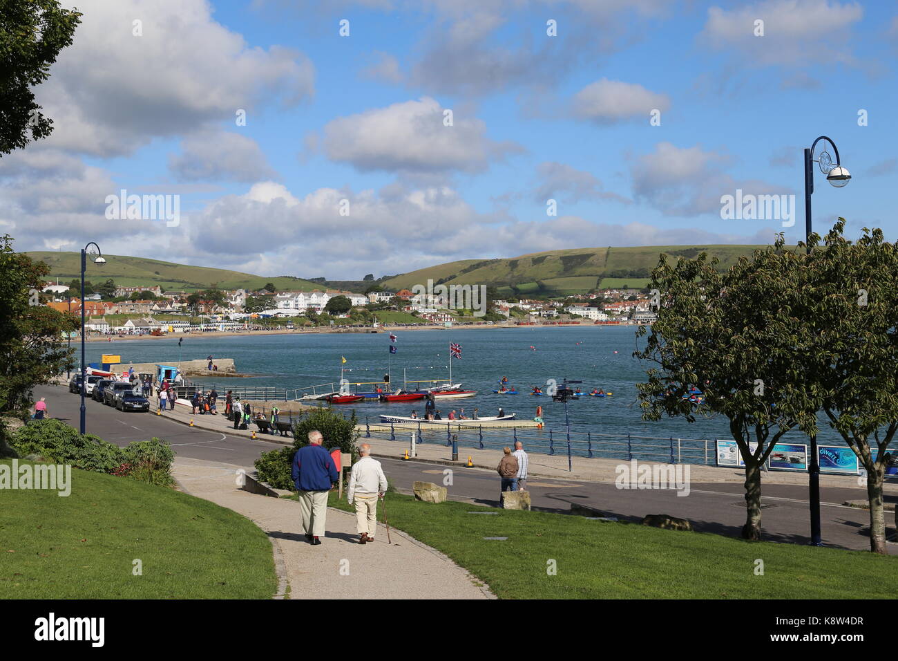 Swanage Bay and Town Beach from Prince Albert Gardens, Swanage, Isle of ...