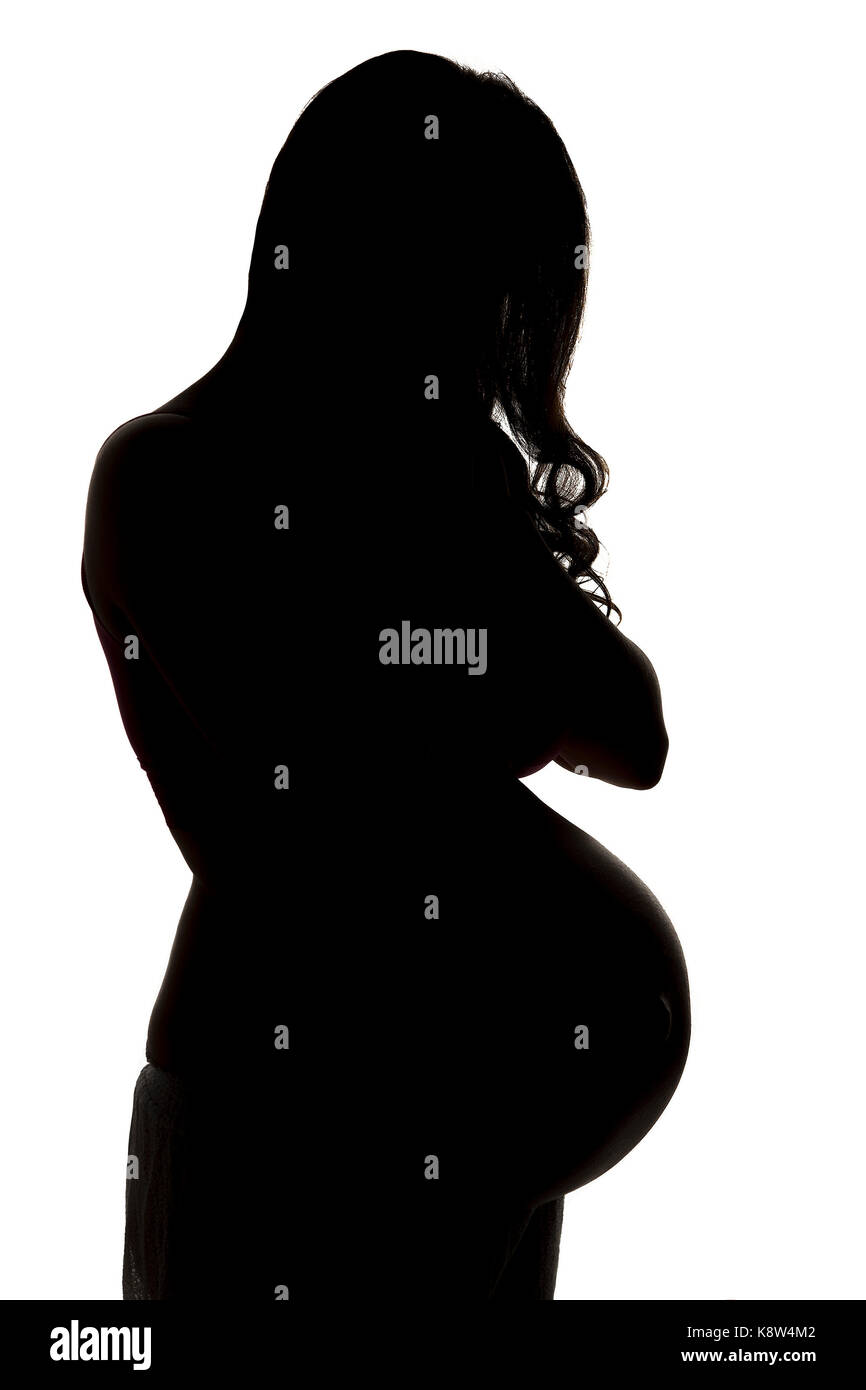 Pregnancy portrait black shadow Stock Photo - Alamy