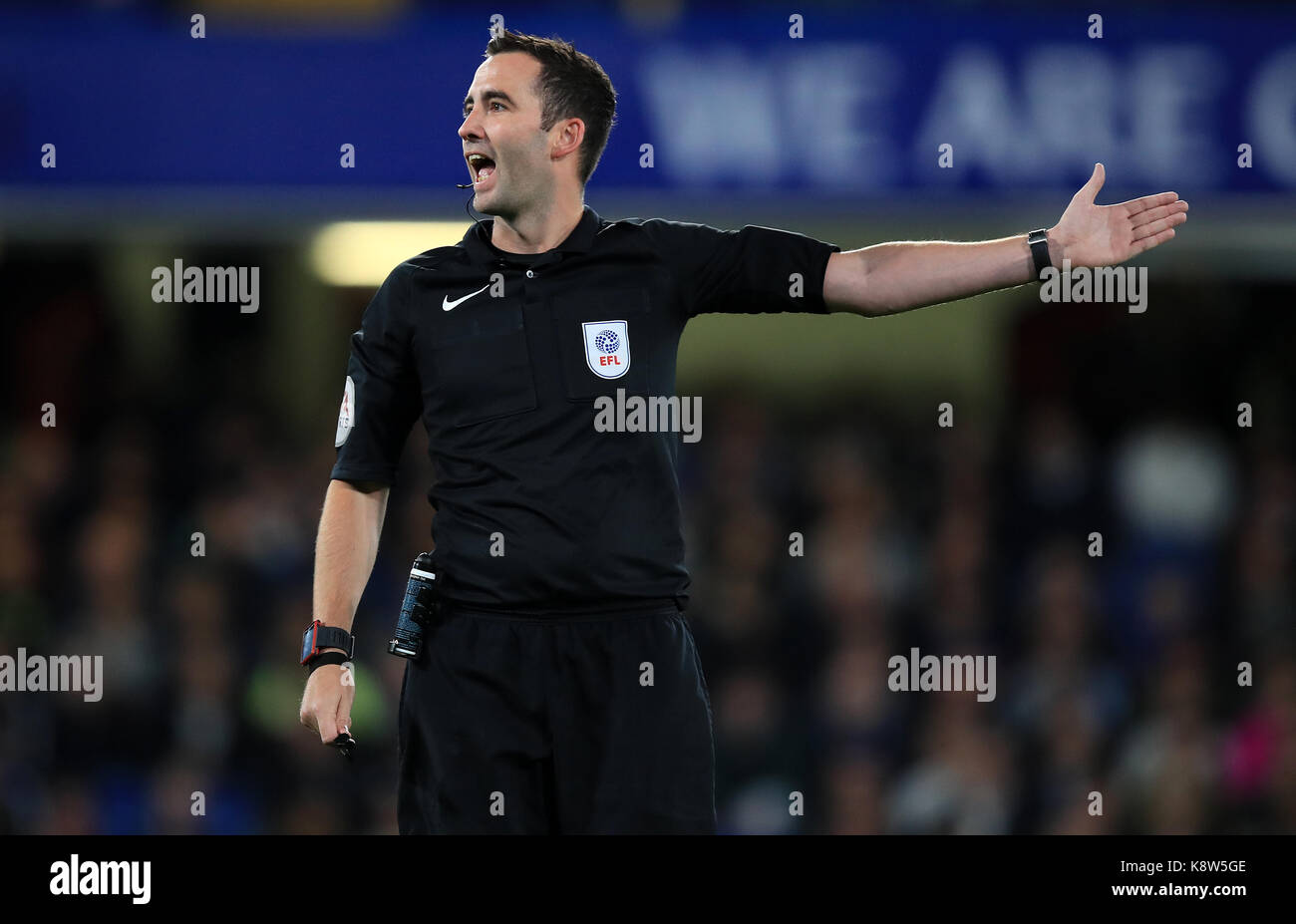 Referee Christopher Kavanagh during the Carabao Cup, Third Round match ...