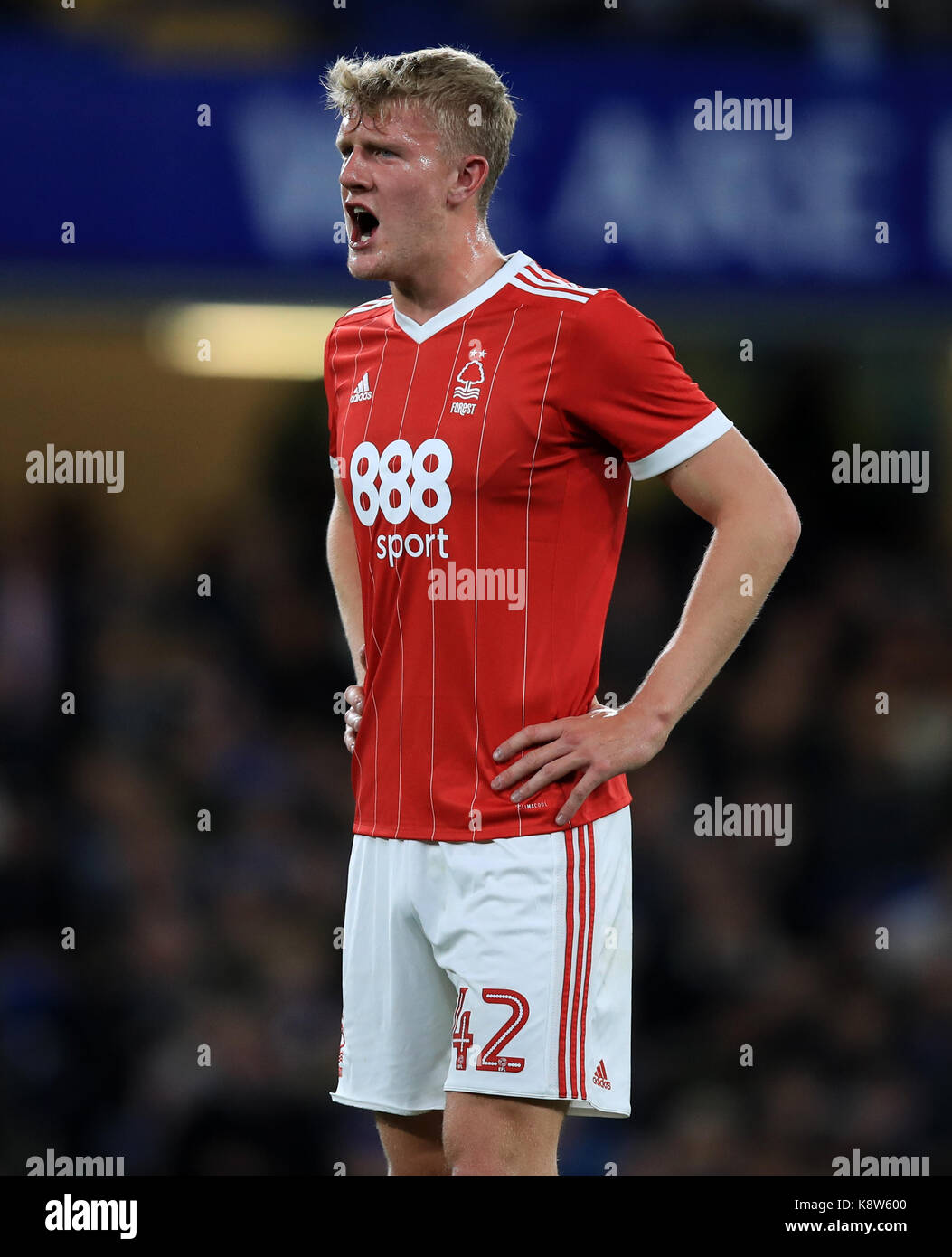 Nottingham Forest's Joe Worrall during the Carabao Cup, Third Round ...